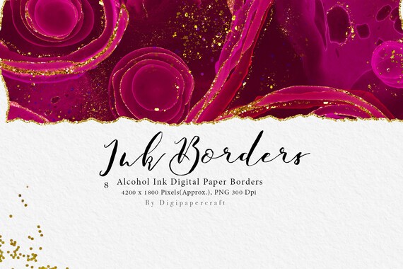 Alcohol Ink Clipart Borders Burgundy Alcohol Ink Png | Etsy