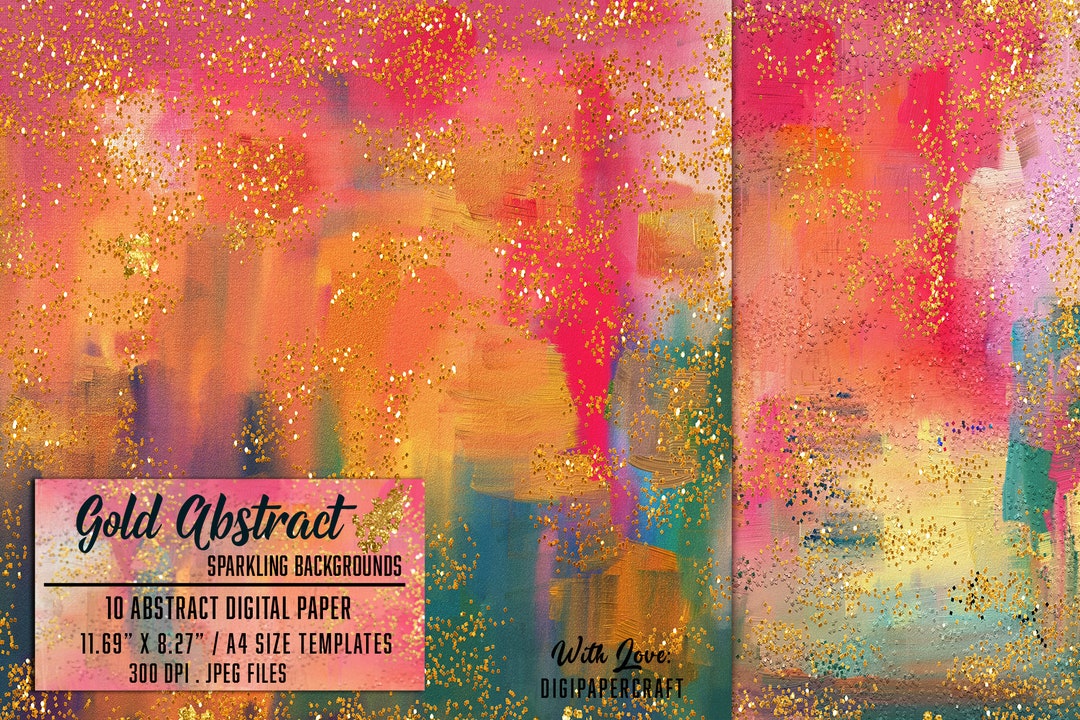 Gold Acrylic Abstract Painting Gold Abstract Digital Paper - Etsy