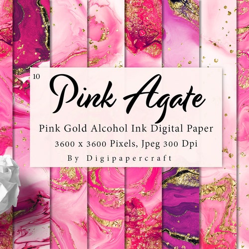 Pink and Gold Marble Digital Paper Seamless Marble Textures - Etsy