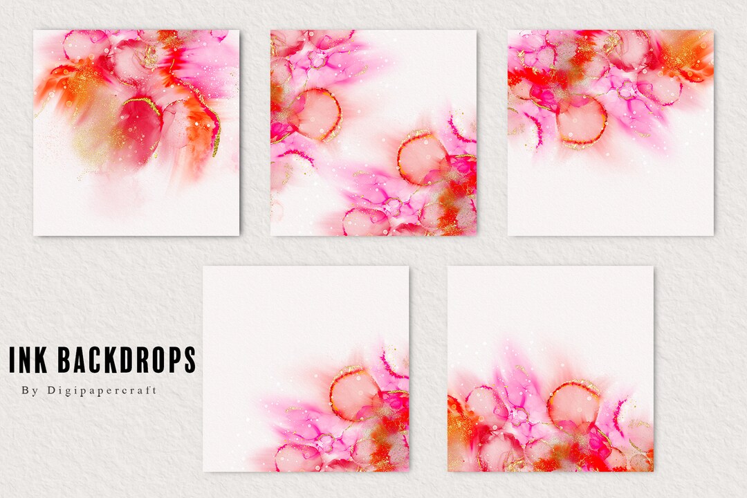 Orange Alcohol Ink Borders Fall Fluid Ink Art Alcohol Ink - Etsy