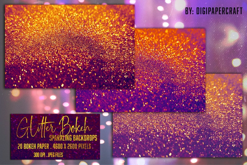 Glitter Bokeh Digital Paper gold bokeh backgrounds Bokeh | Etsy