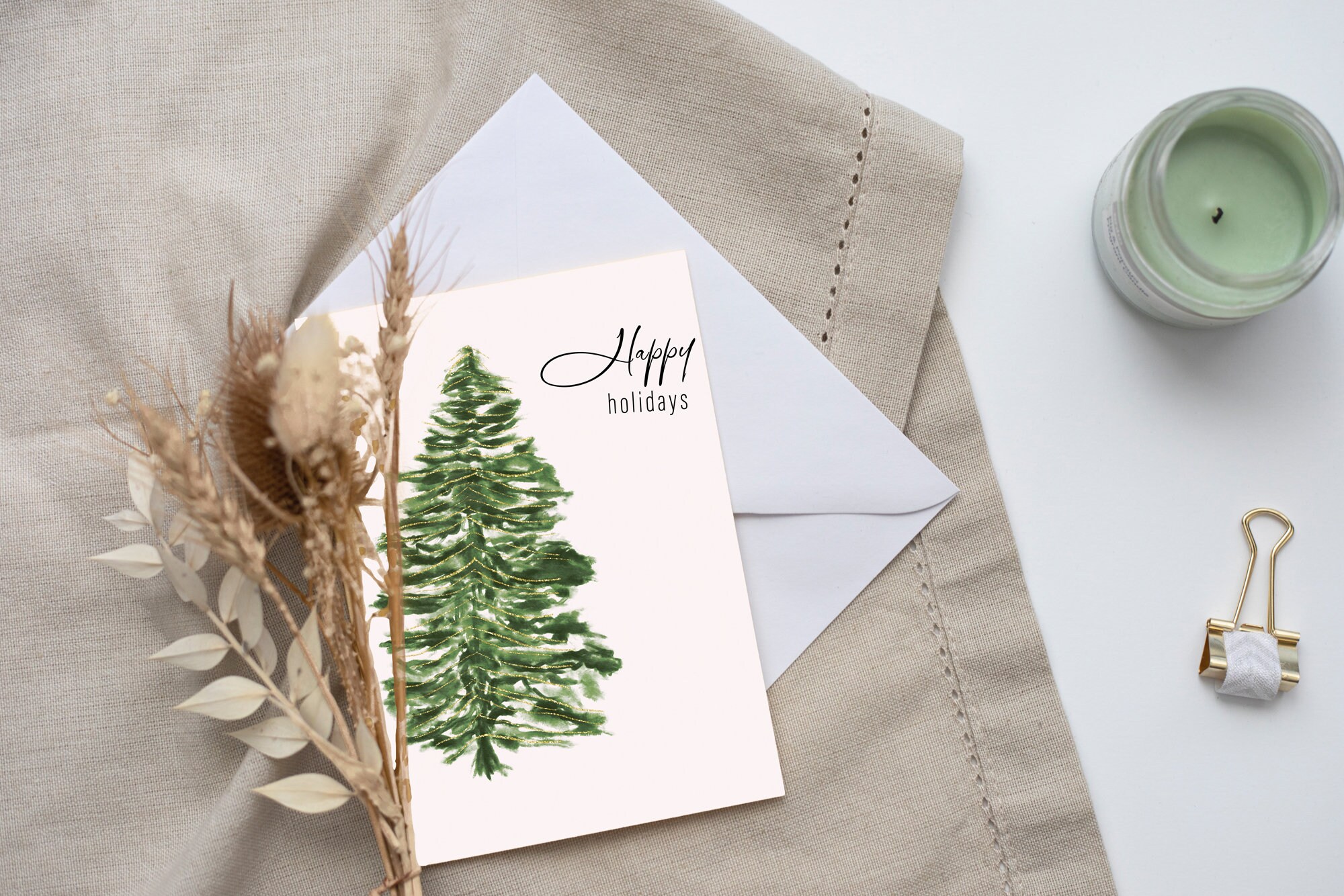 Watercolor Christmas Tree Clipart, Pine Trees, Winter Tree Clipart ...