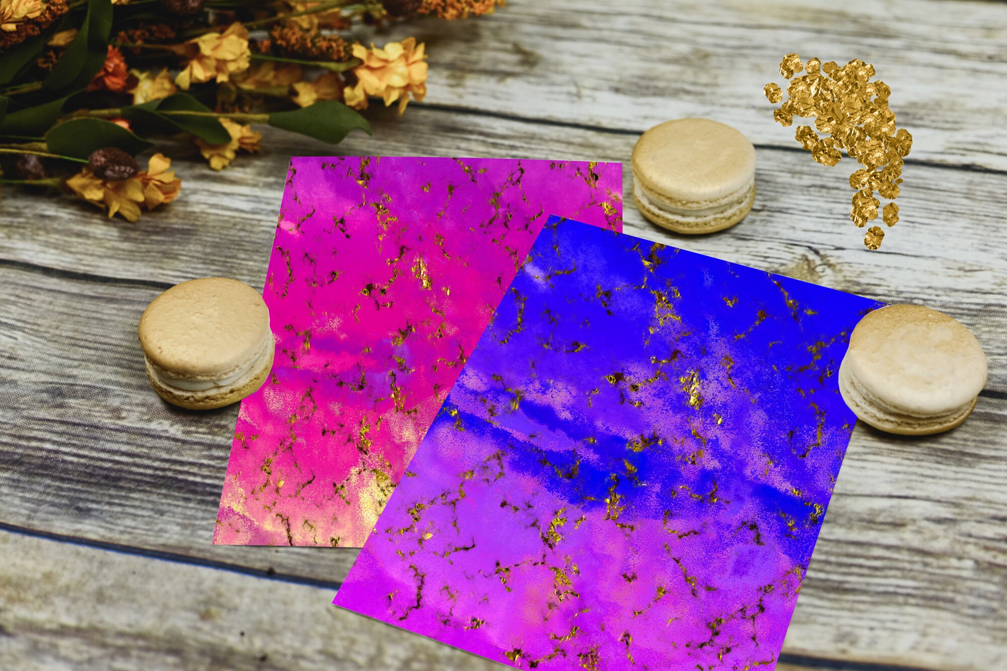 Pink and Gold Marble Digital Paper, Gold Foil Marble, Printable Marble ...