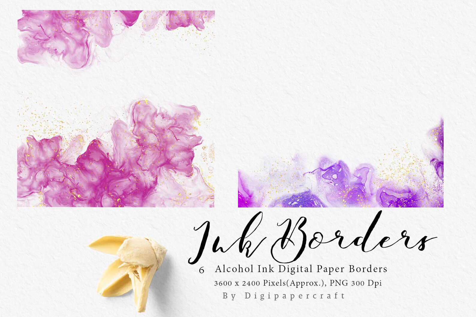 Alcohol Ink Paper Borders, Png Clipart, Alcohol Ink Clipart, Gold Ink ...