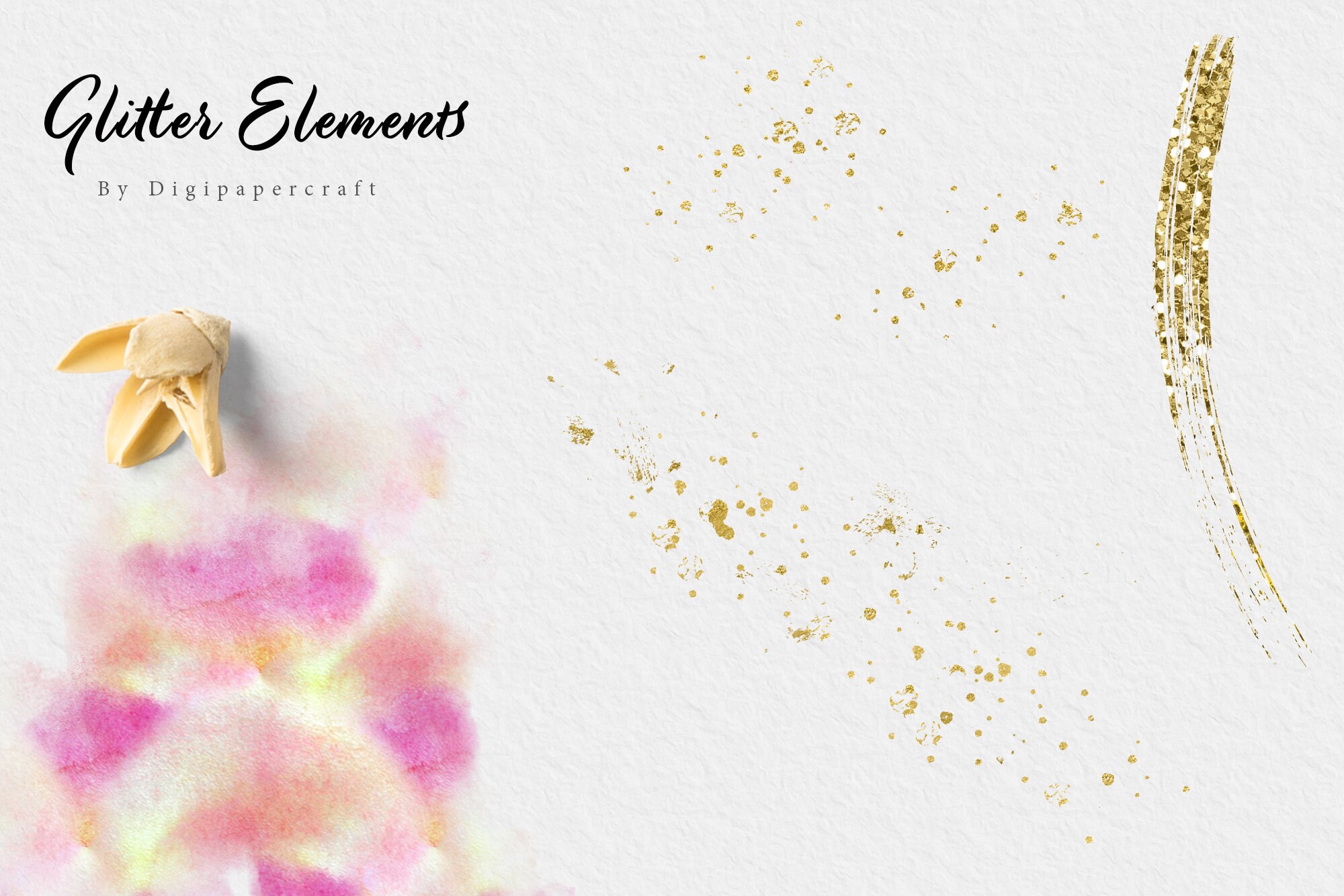 Gold Watercolor Frame Clipart, Gold Polygonal Frame, Pink Watercolor ...