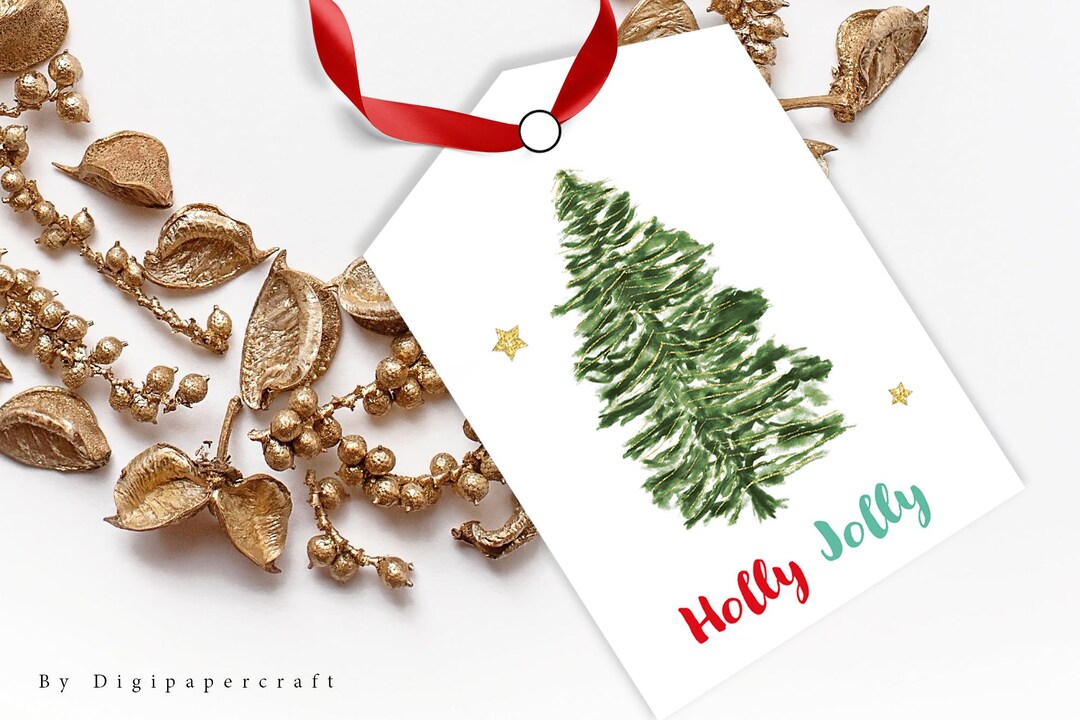 Printable Christmas Gift Tags, Christmas Tree, Digital Download Tags ...