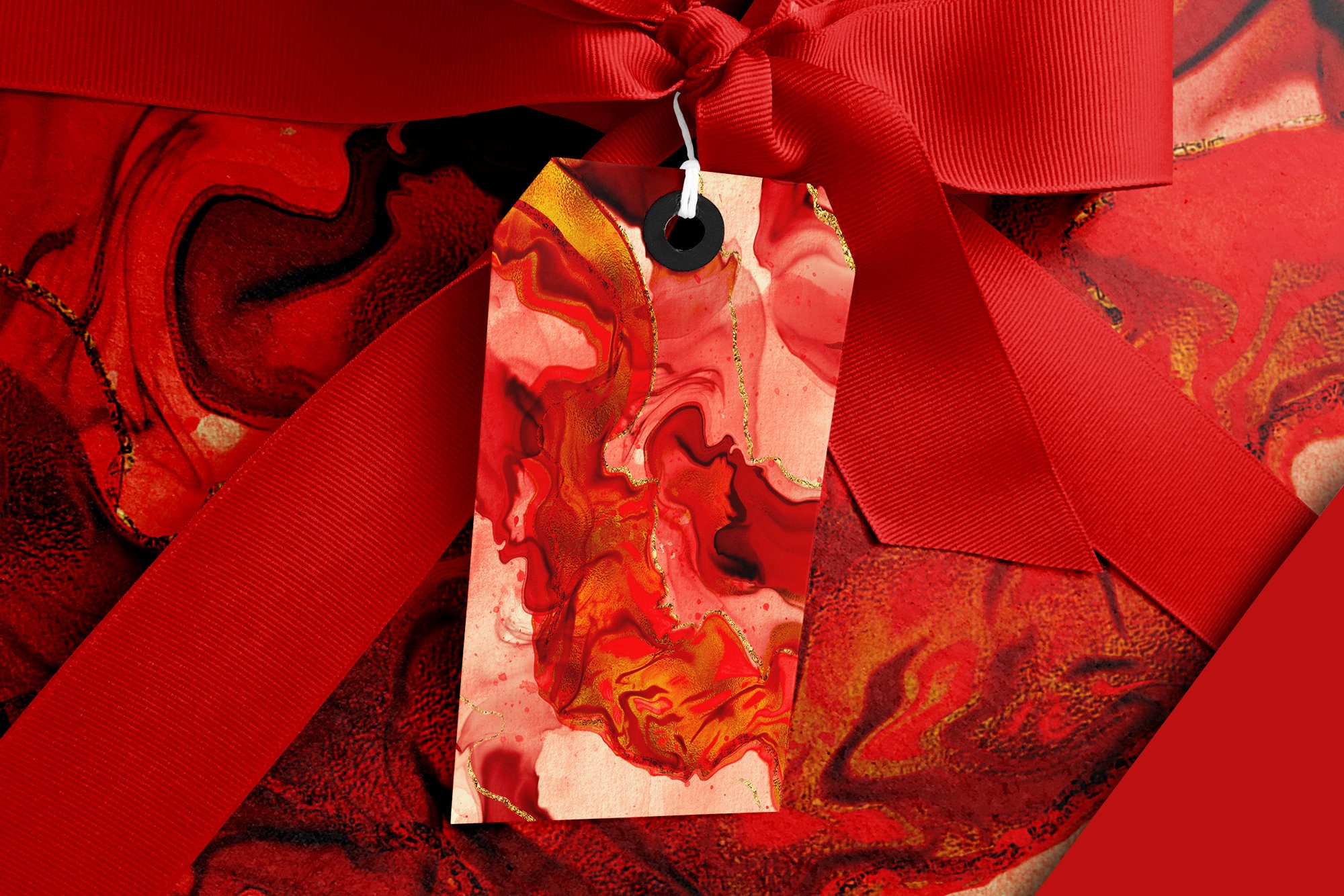 Alcohol Ink Digital Paper Red and Gold Watercolor Paper | Etsy