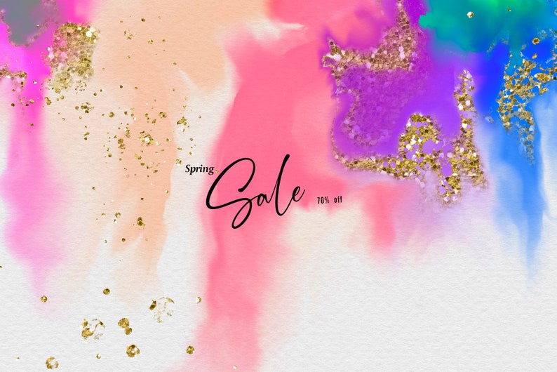 Ink Borders Digital Paper Colorful Ink Watercolor Ink Gold - Etsy