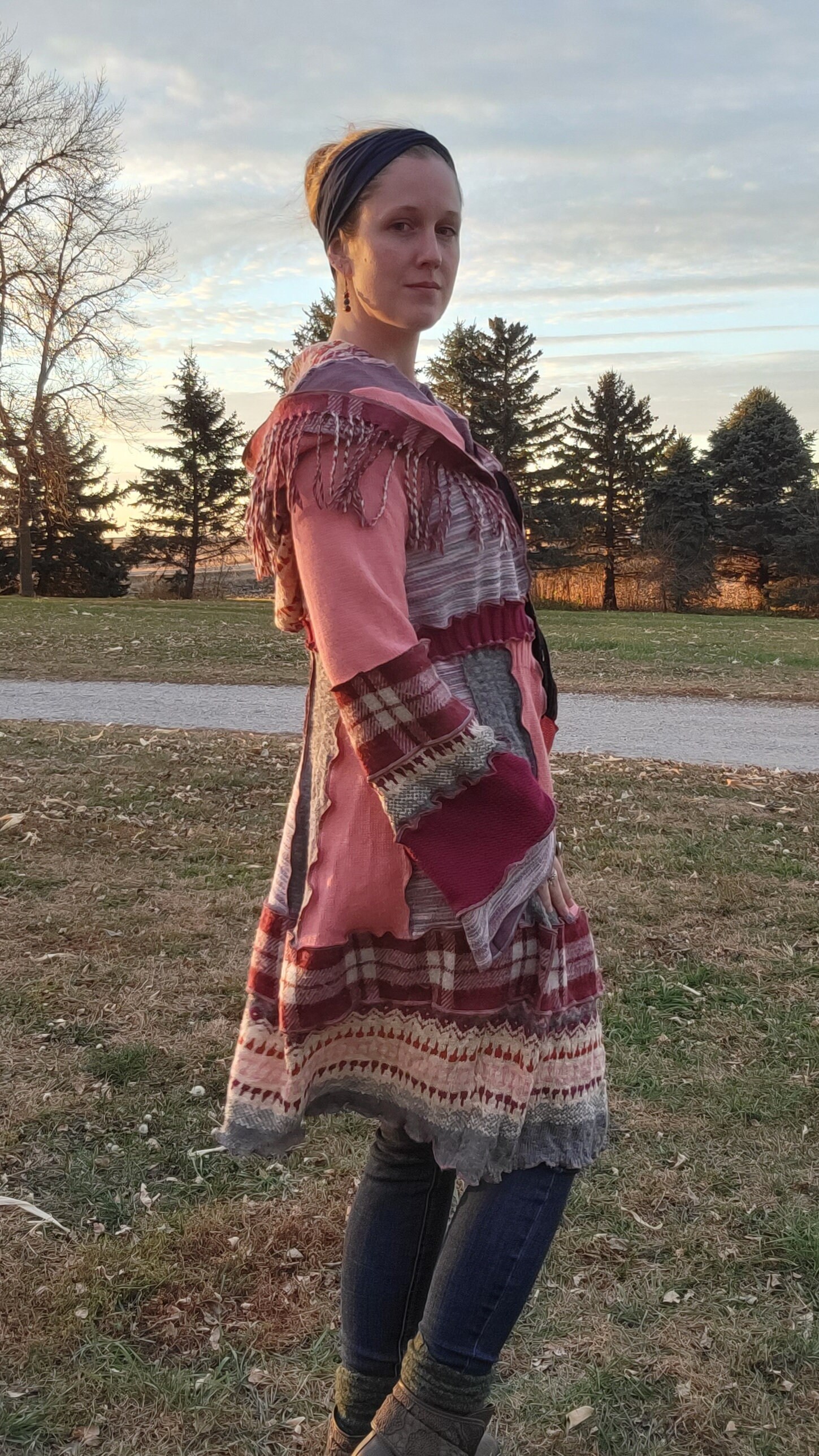 Plum and Peach Picnic, Katwise Inspired Recycled Sweater 2X - Etsy