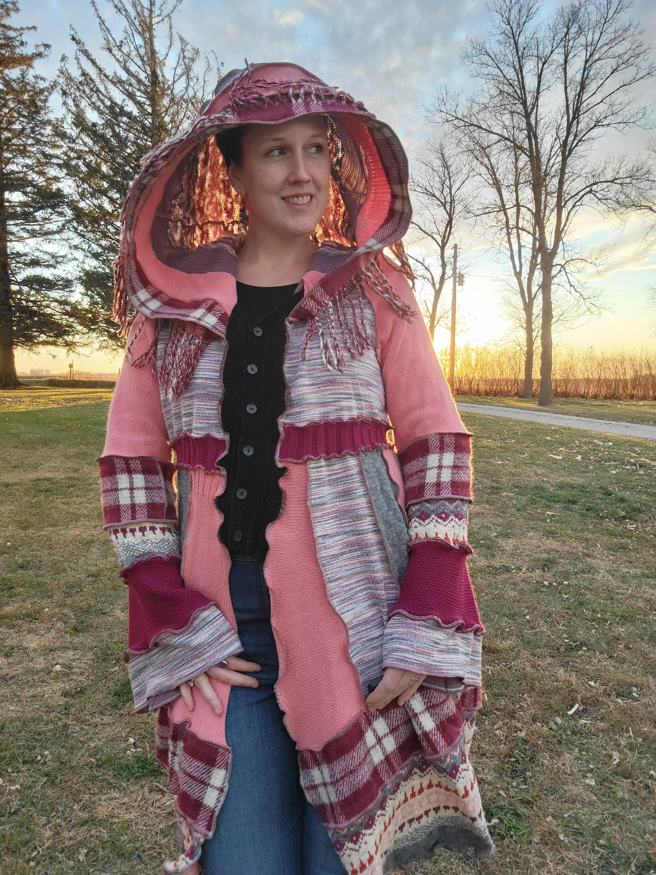 Plum and Peach Picnic, Katwise Inspired Recycled Sweater 2X - Etsy