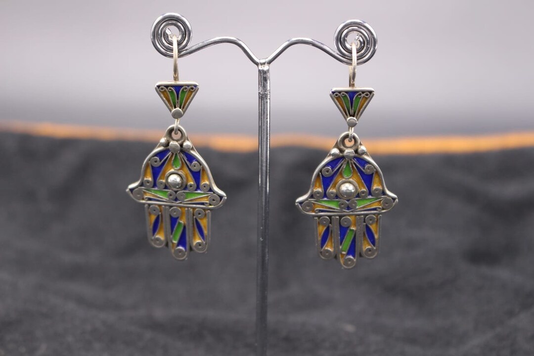 Enamelled Ailber Earring Morocco - Etsy
