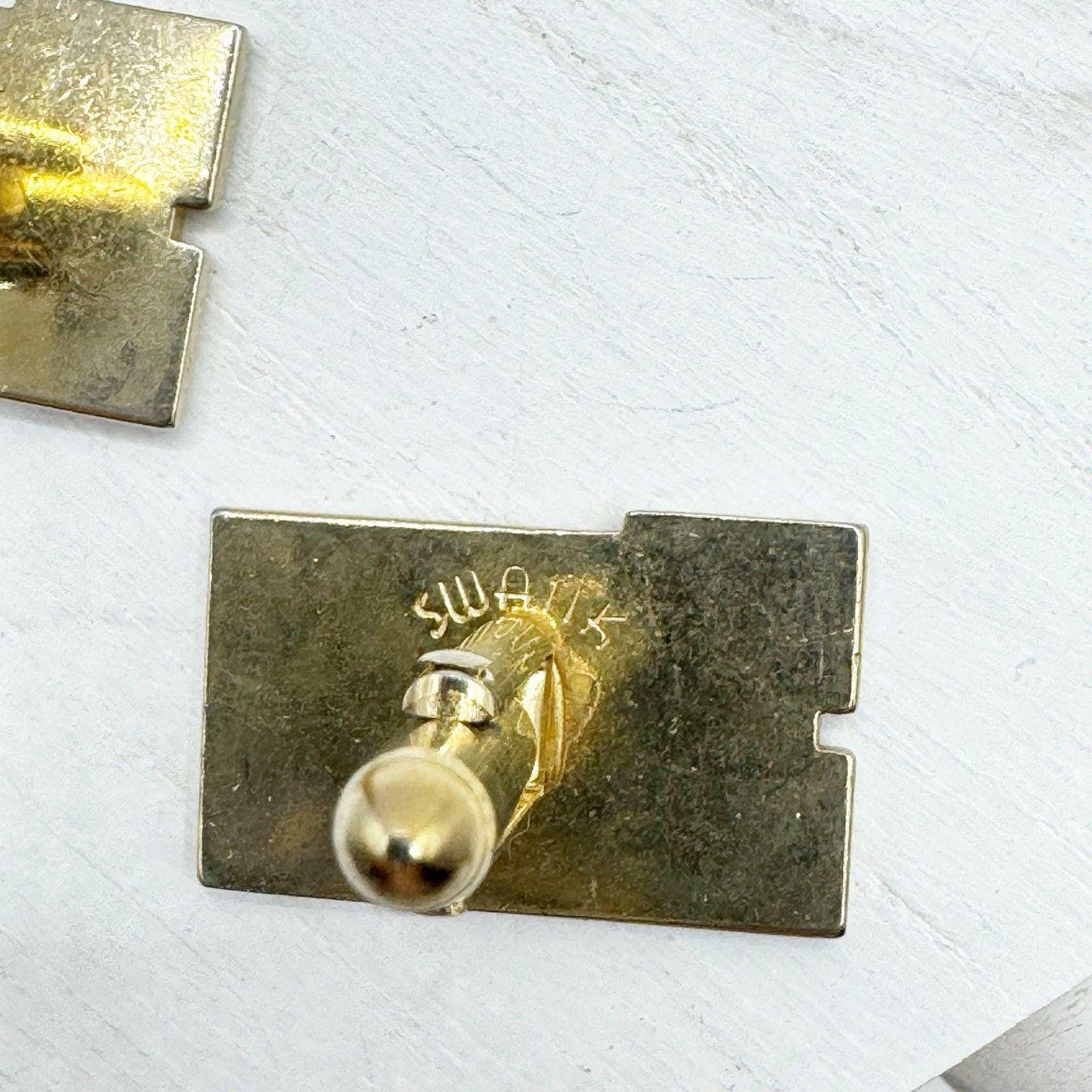 Swank Greek Key Cufflinks Vintage Gold Tone MCM Wedding Fancy Dapper - Etsy
