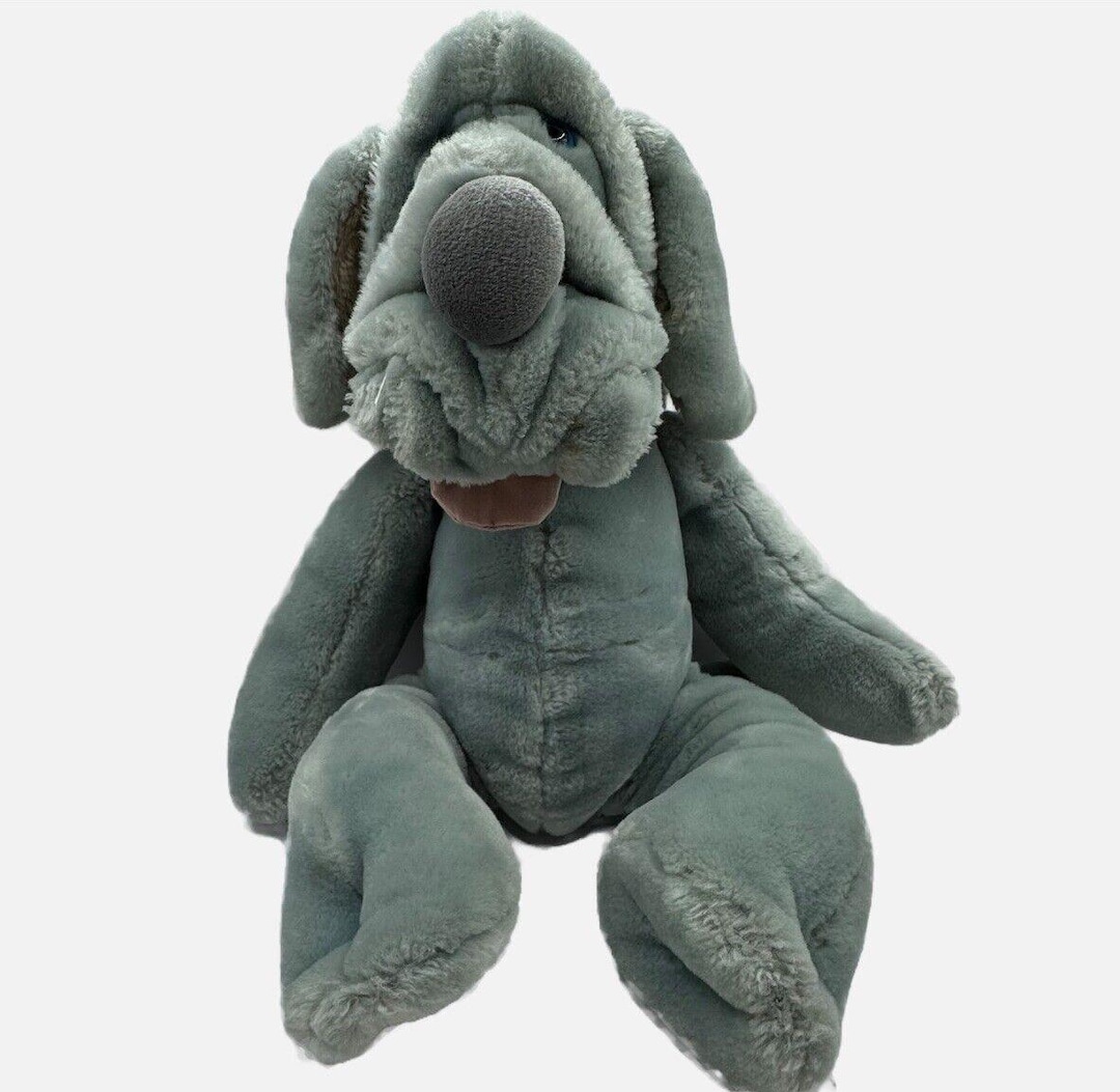 Vintage Wrinkles Dog Hand Puppet 1981 Ganz Bros Grey Gray Dog Puppy ...