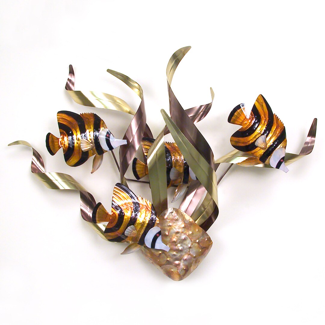 Banded Angelfish Mardi Gras Reef Fish Coastal Tropical Metal Wall Decor ...
