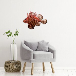 Lionfish Coastal Sea Life Tropical Reef Fish Contemporary Metal Wall ...