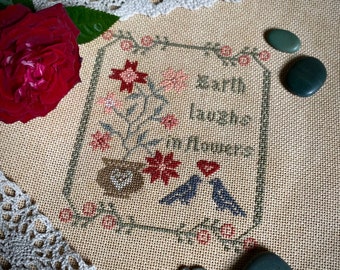 Mini Quaker Tree Cross Stitch Pattern, Easy Counted Cross Stitch Chart ...