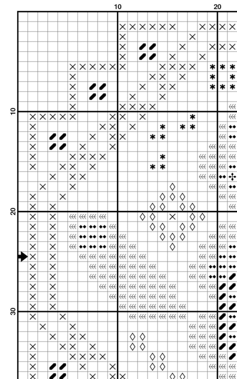 Little Fox Cross Stitch Pattern, X Stitch Chart, Tiny Quaker Xstitch ...