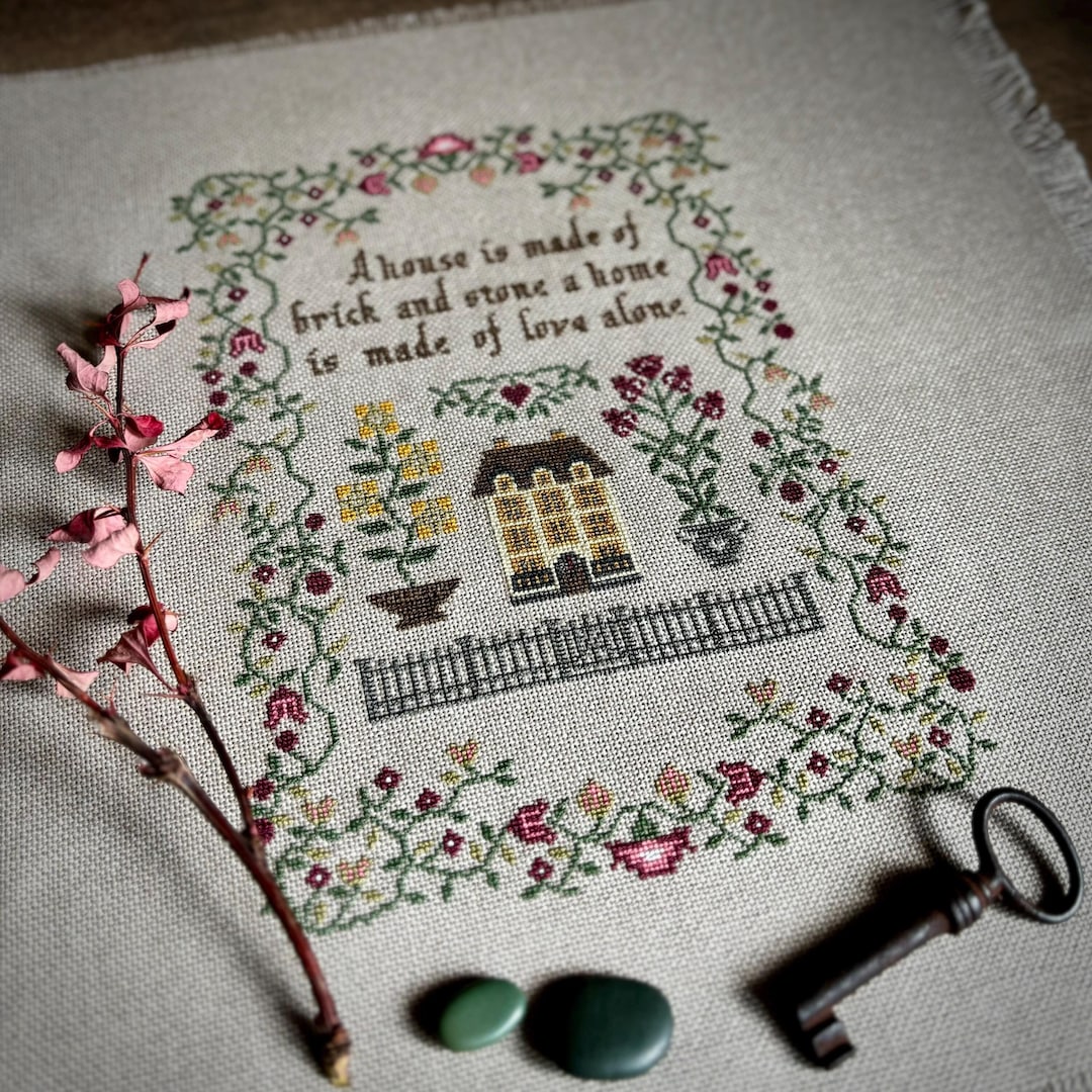 House Sampler Cross Stitch Pattern, X Stitch Chart, Home Embroidery ...