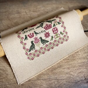 Chirping Birds Sampler Cross Stitch Pattern, Easy Counted Cross Stitch ...