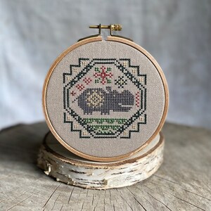 Little Hippo Cross Stitch Pattern, Easy Counted Cross Stitch Chart, Tiny Quaker Children's Cross ...