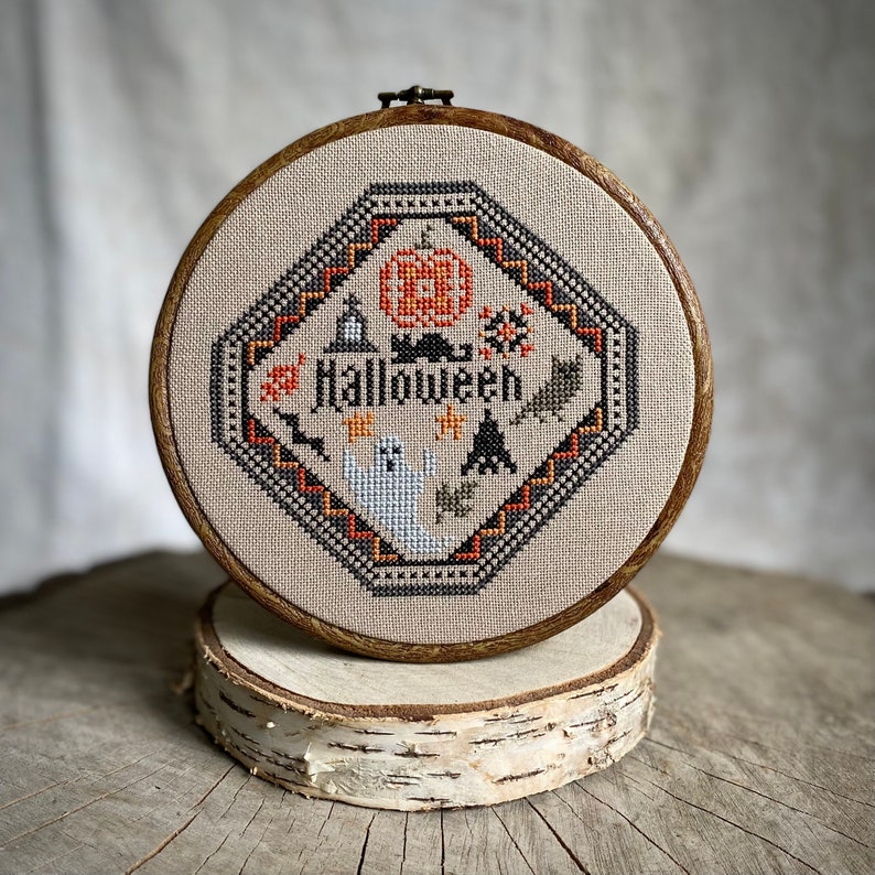 Halloween Mini Quaker Sampler Cross Stitch Pattern, X Stitch Chart ...