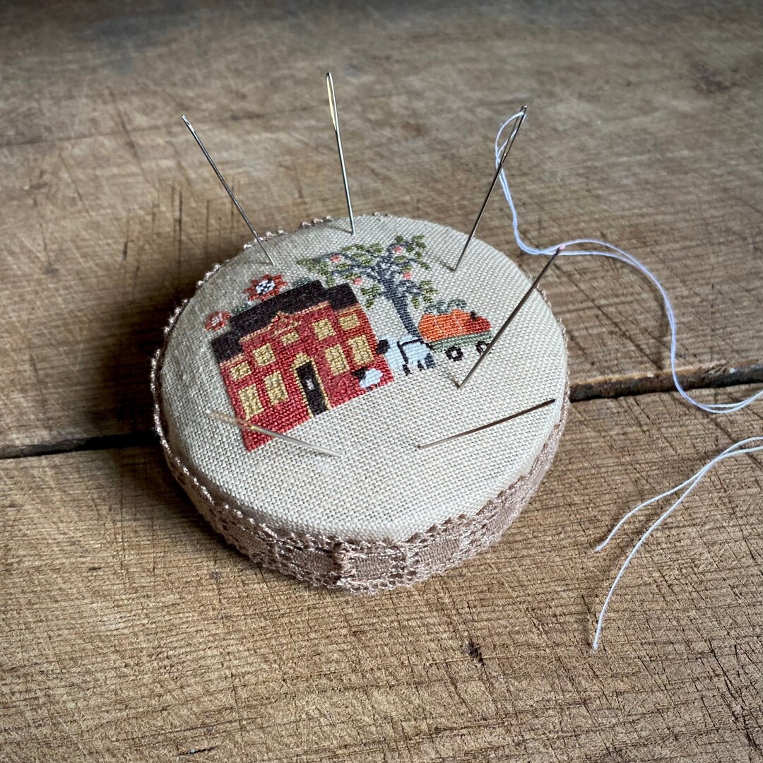 Needle Cushion Decorated With Micro Cross Stitch Embroidery, Pin ...