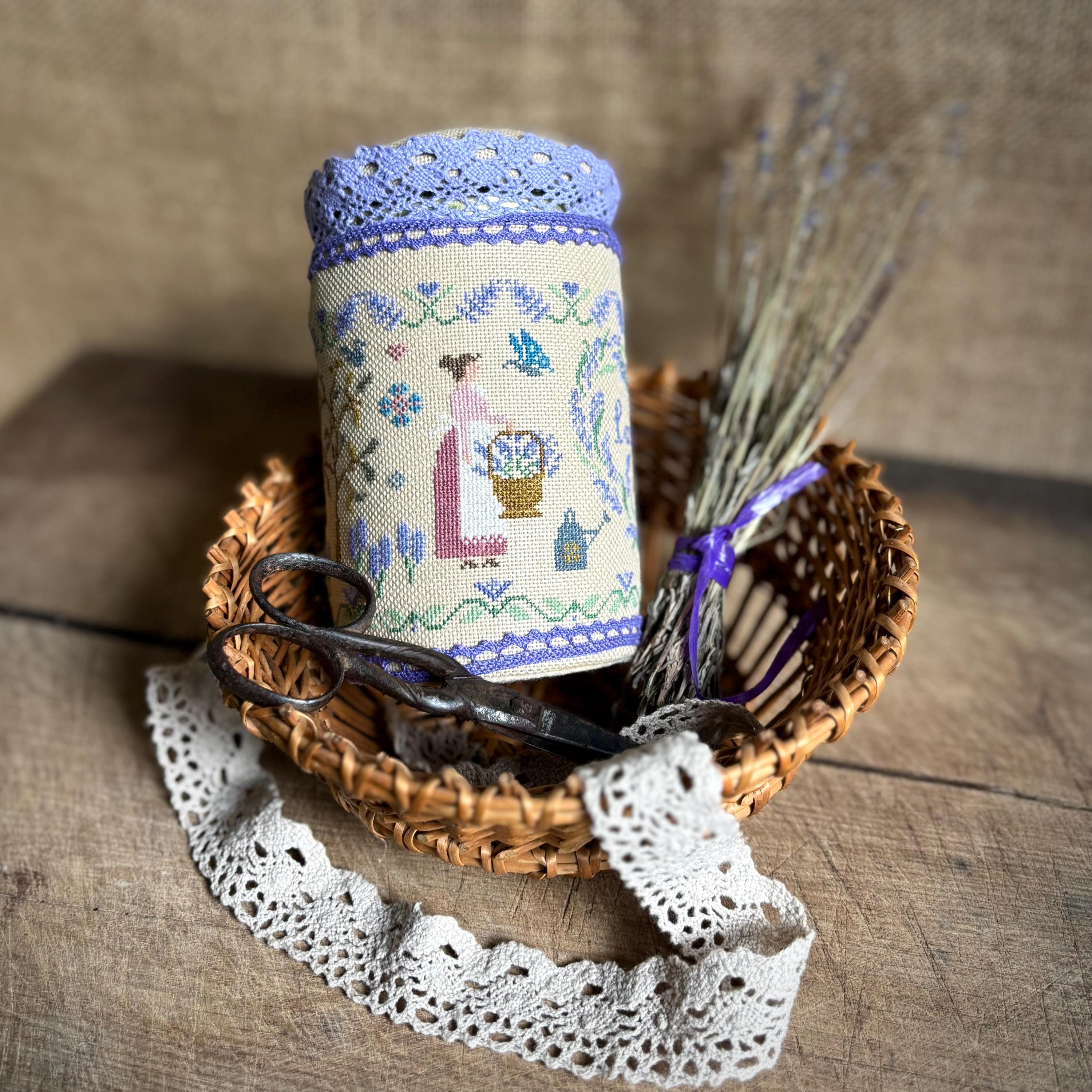 Lavender Harvest Sampler Cross Stitch Pattern, X Stitch Chart, Pin Drum ...
