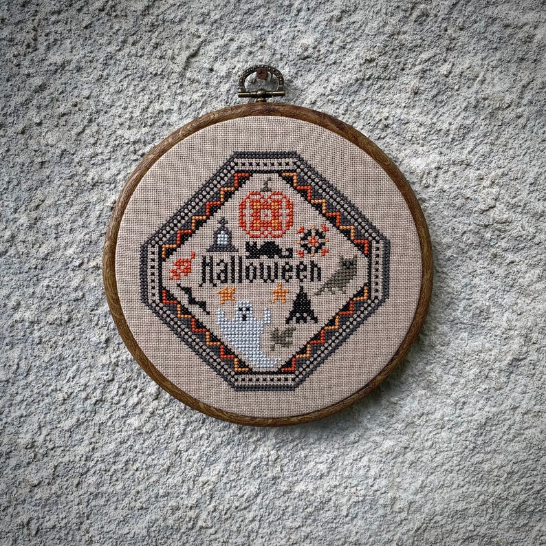Halloween Mini Quaker Sampler Cross Stitch Pattern, X Stitch Chart ...