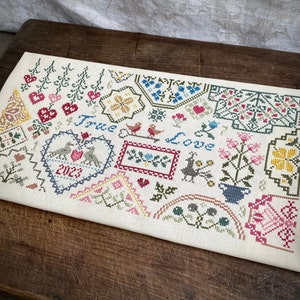 True Love Mini Quaker Sampler Cross Stitch Pattern, Easy Counted Cross ...
