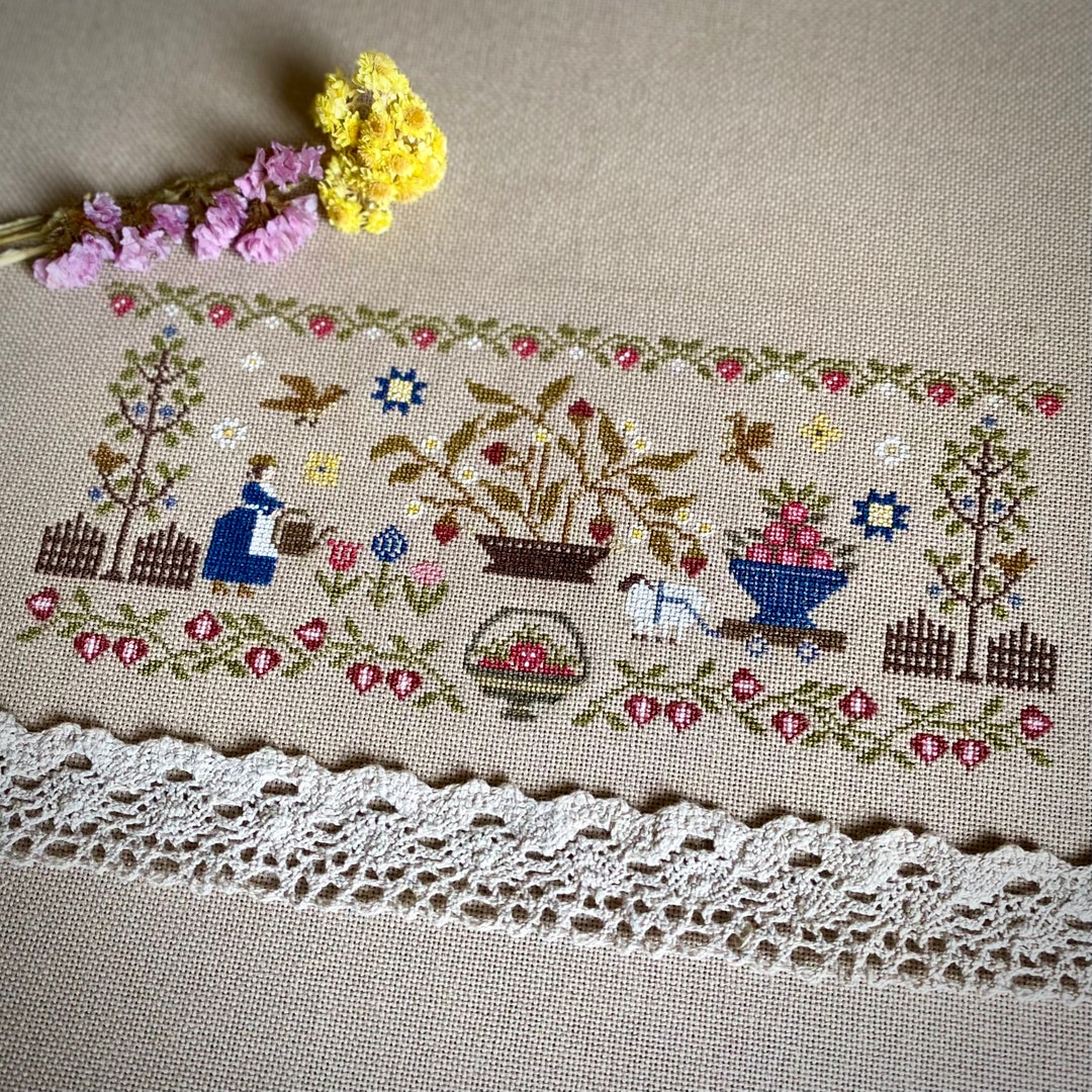 My Sweet Garden Sampler Cross Stitch Pattern, Easy Counted Cross Stitch ...
