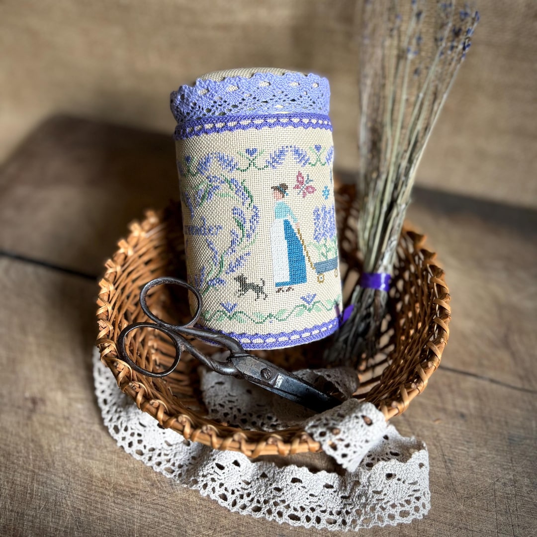 Lavender Harvest Sampler Cross Stitch Pattern, X Stitch Chart, Pin Drum ...