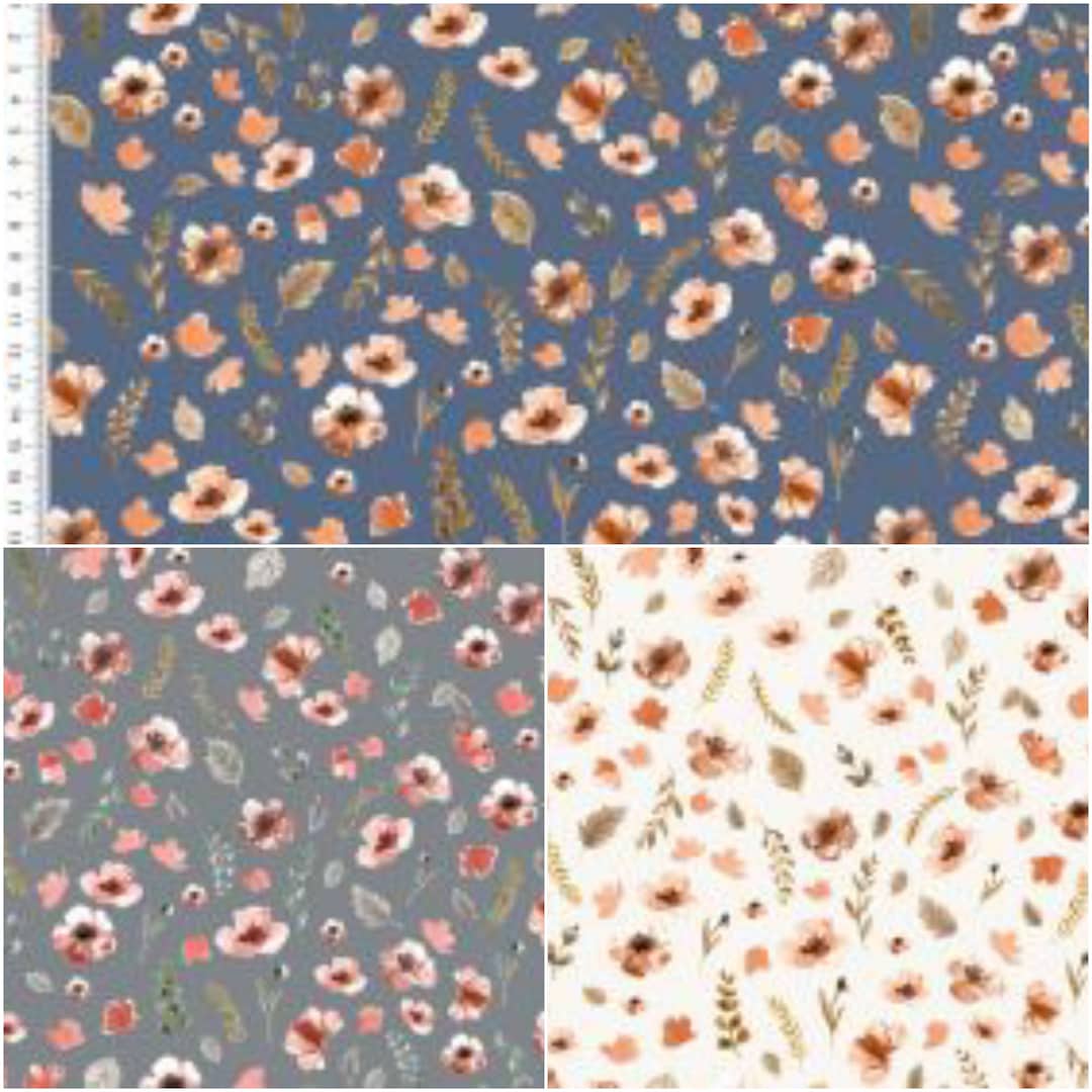 French Terry, Sommersweat, Meterware *Blumen* , versch. Farben, 150cm breit - Etsy.de