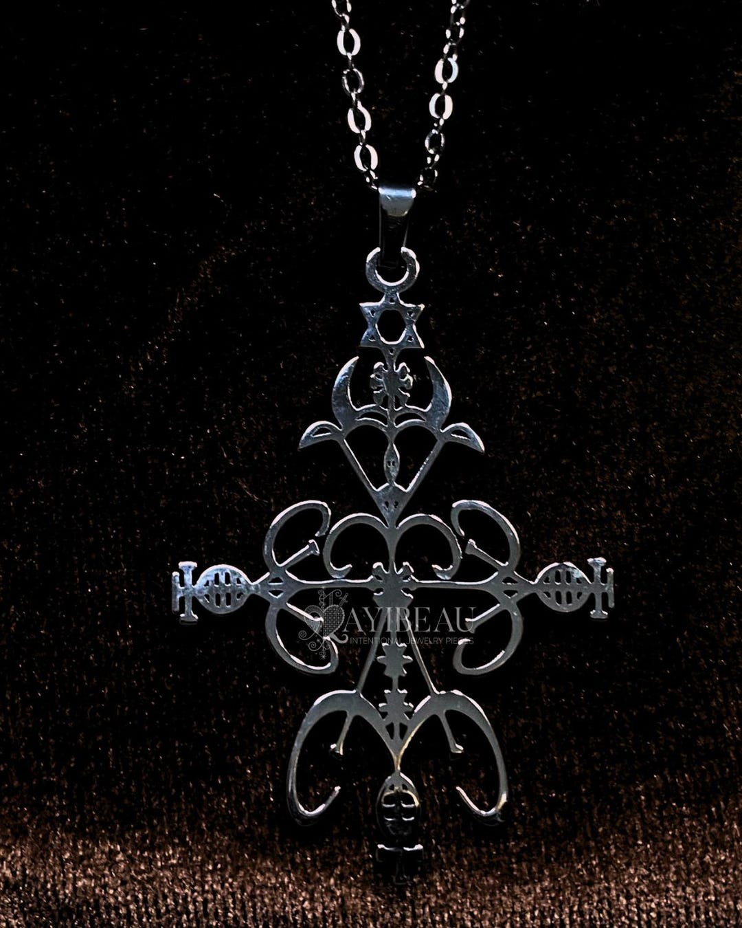 Pre-order* Djobolo Bossou | Haitian Vodou Vèvè Necklace | Kadja Bossou ...