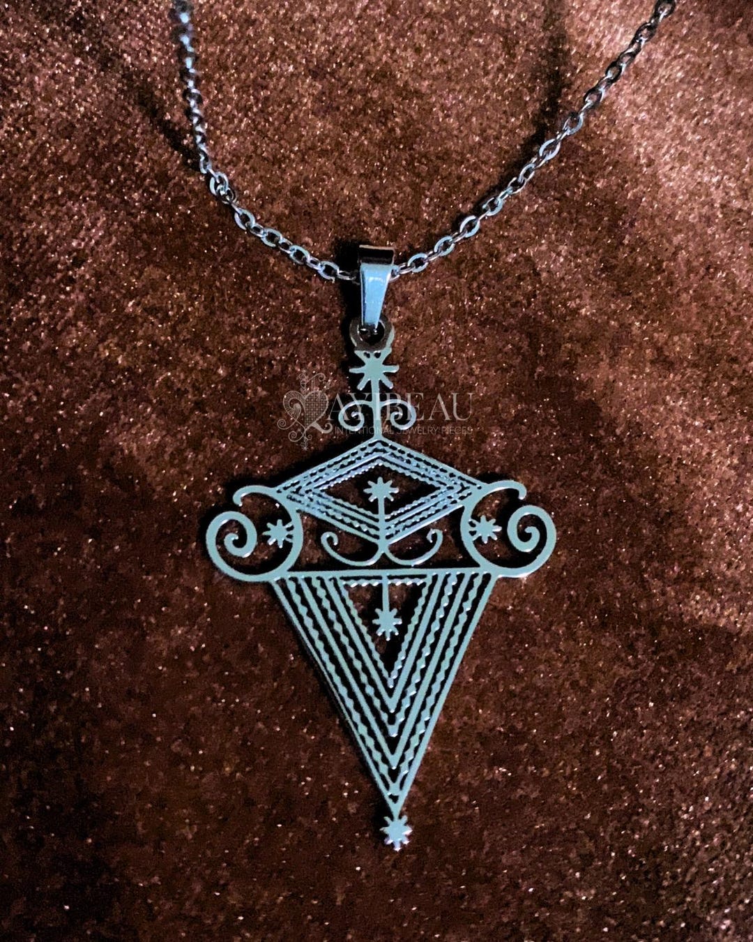 La Sirène | Haitian Vodou Vèvè Necklace | La Sirèn Dyaman ...