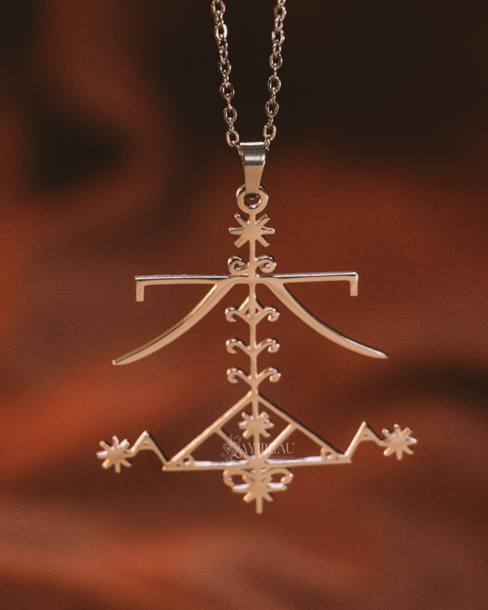 Feray Aleman | Haitian Vodou Vèvè Necklace | Ogou Feray, Ogou Feraille ...