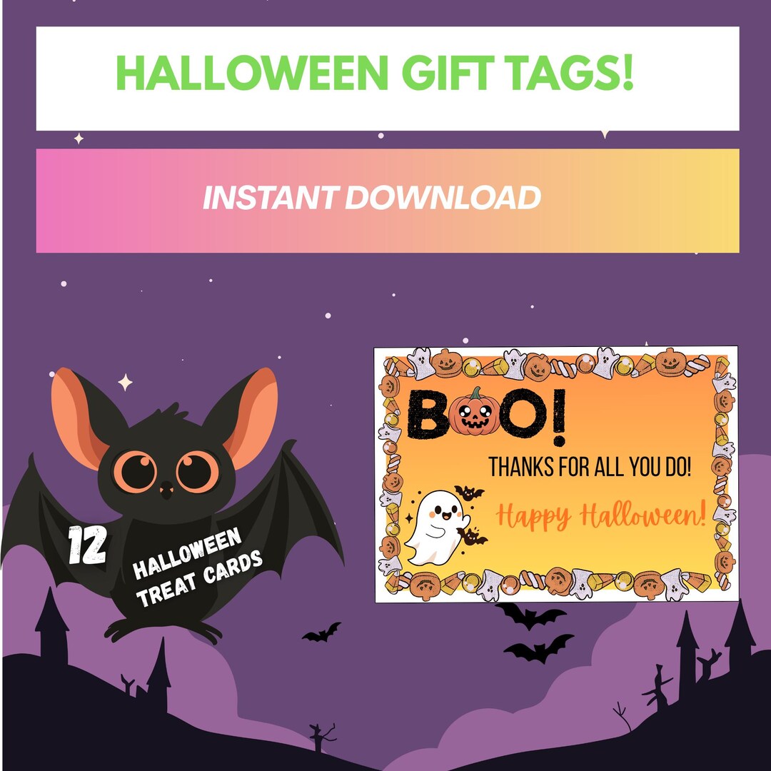 Halloween Gift Tags Printable - Etsy