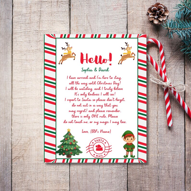Elf on the Shelf Welcome Letter | Printable Christmas Letter (digital ...
