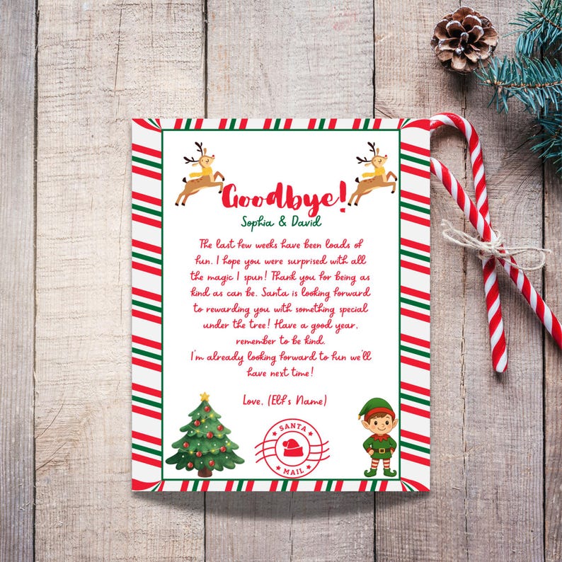 Elf Goodbye Letter | Printable Christmas Farewell (digital Download ...