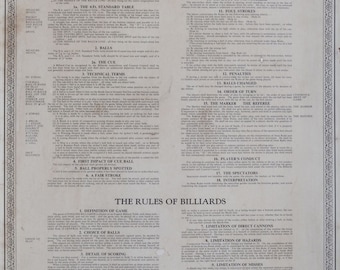 Snooker Rules Poster - Etsy UK