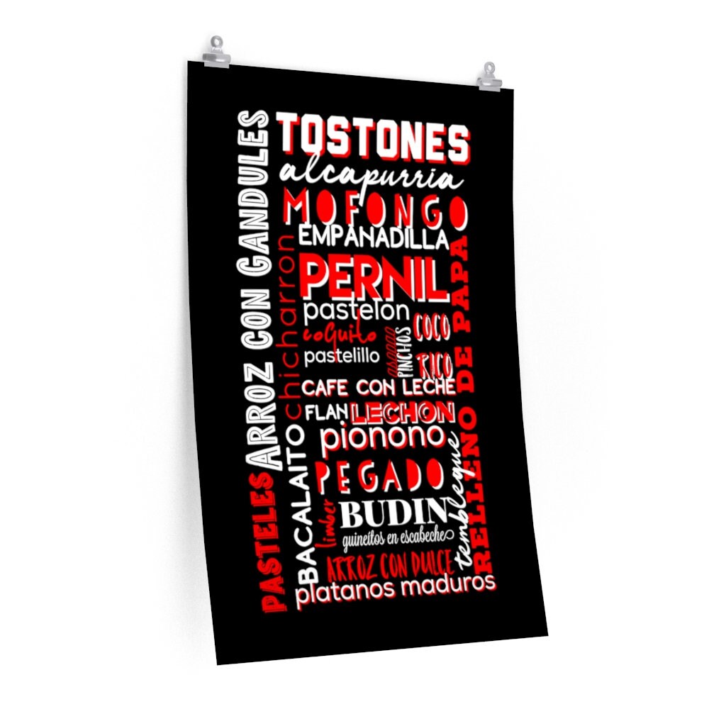 Puerto Rican Food Poster Puerto Rico Foodie Boricua Latin Kitchen ...