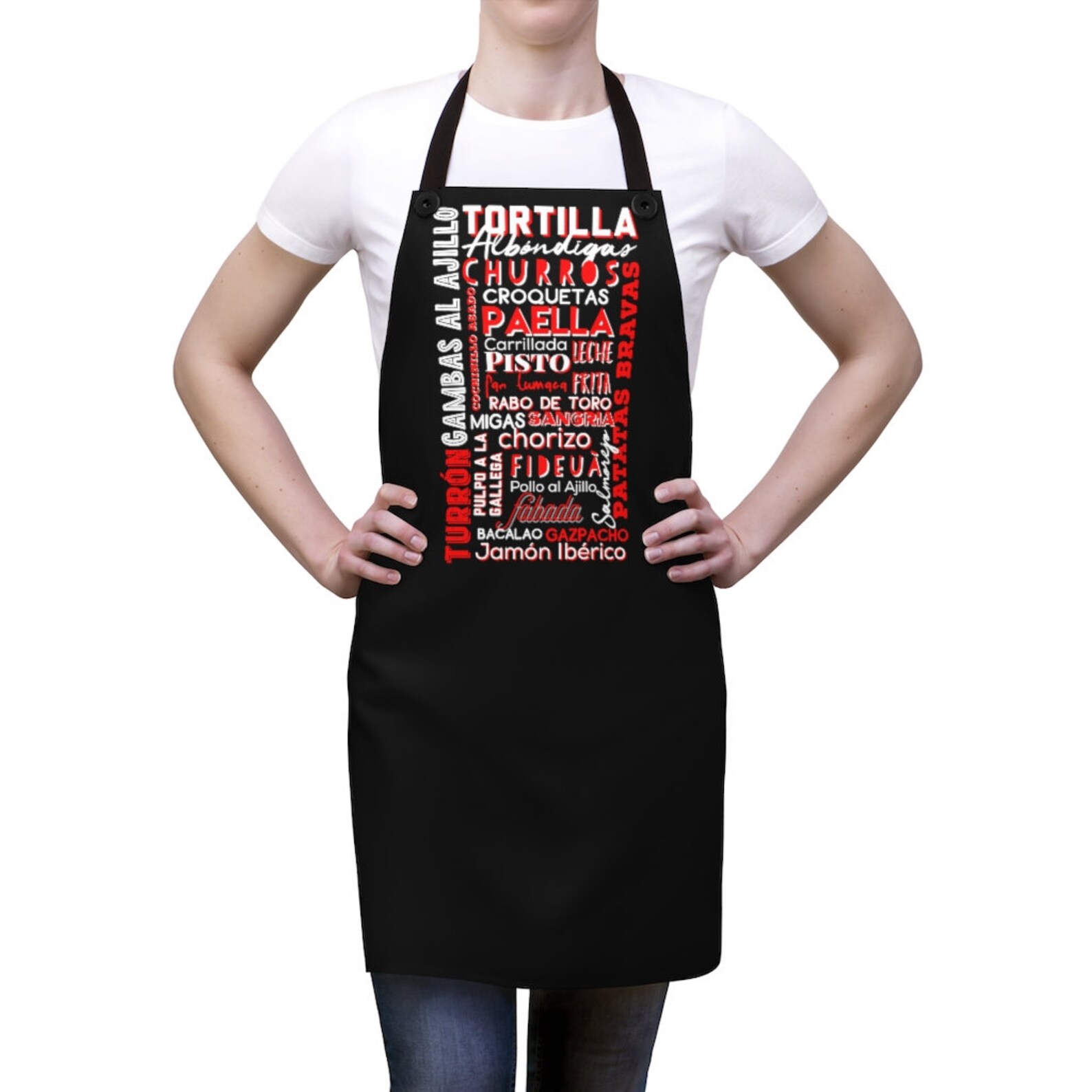 Spanish Food Apron: Paella, Tapas, Jamón Ibérico Design - Etsy