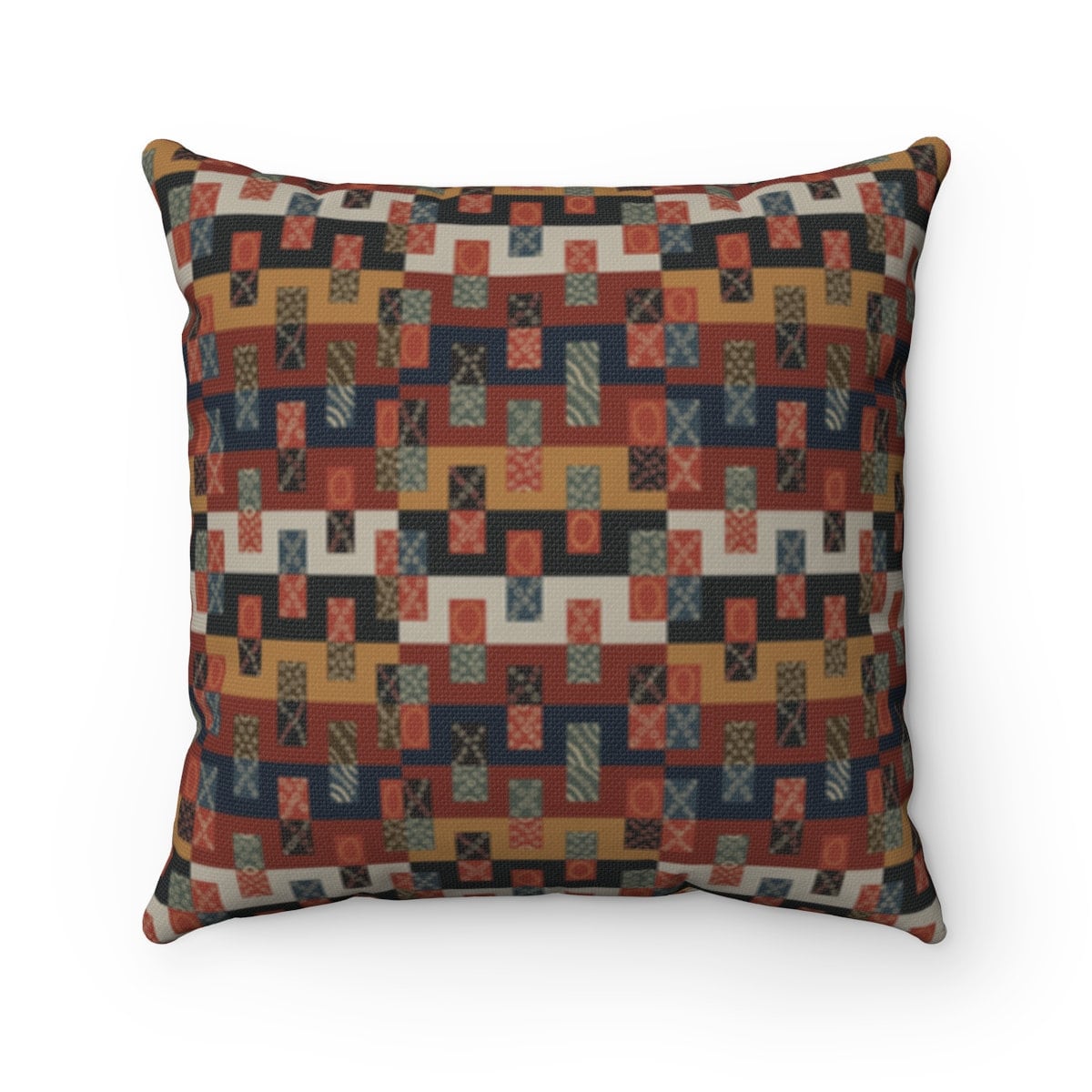 Square Throw Pillow // Decorative Pillow With a Peruvian Patchwork ...