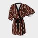 Inca Red Black and Cream Silk Kimono Robe, Anniversary Gift Ancient ...