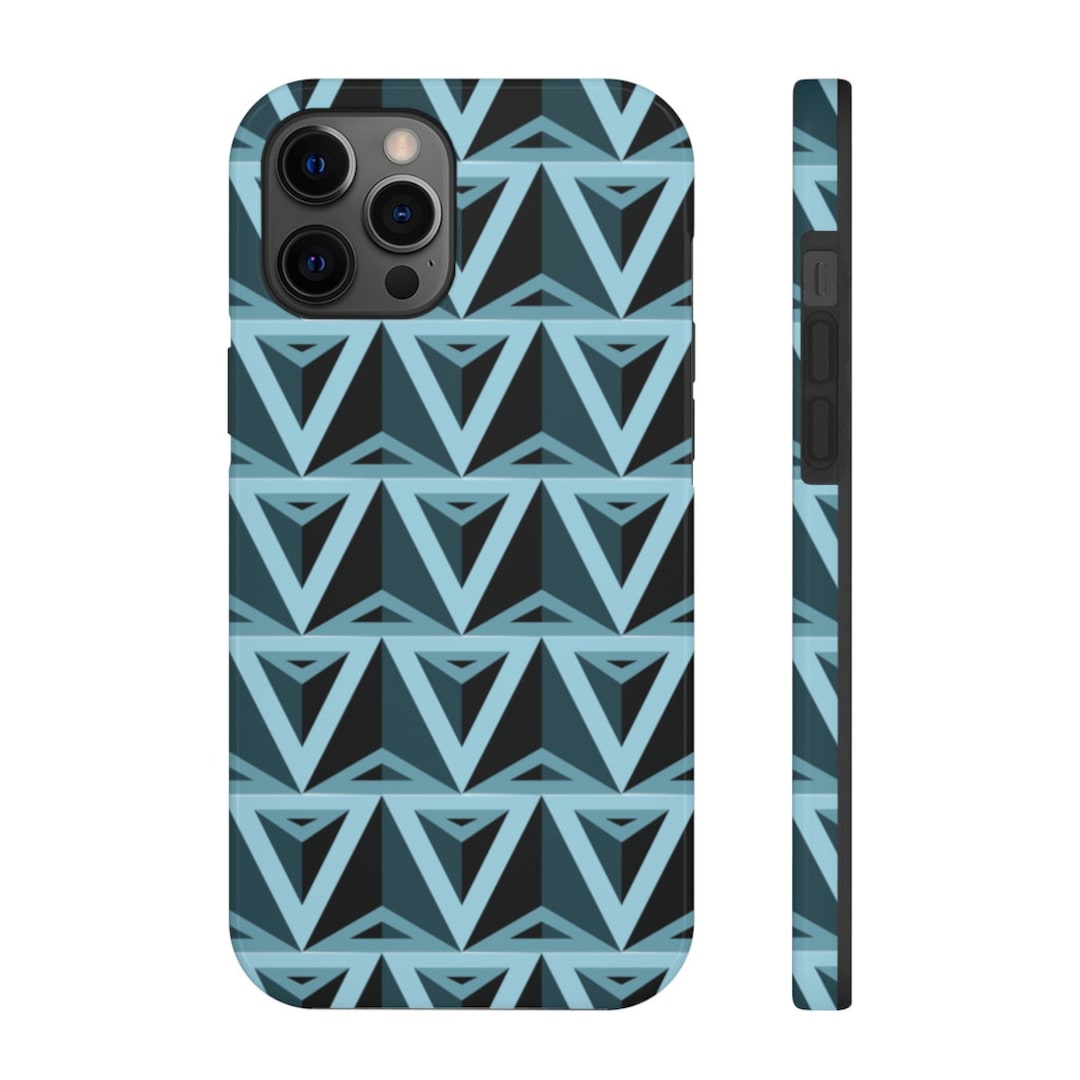 Blue iPhone Case, Geometric 3d Triangles Case Mate Tough Phone Cases ...