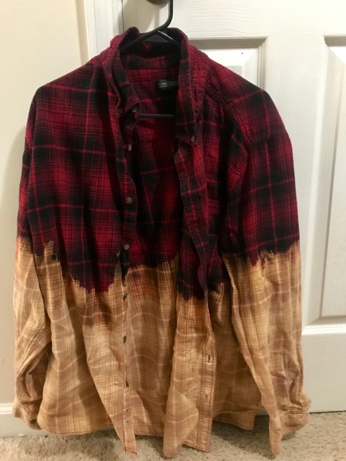 Bleach Dipped Flannel - Etsy