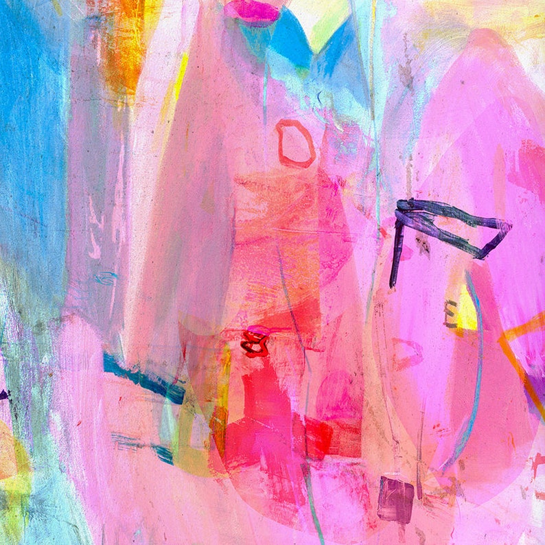 Pink Abstract Painting, Vibrant Printable Art, Pink Wall Art Print ...