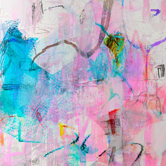 Blue and Pink Abstract Painting Pink Digital Download Soft - Etsy