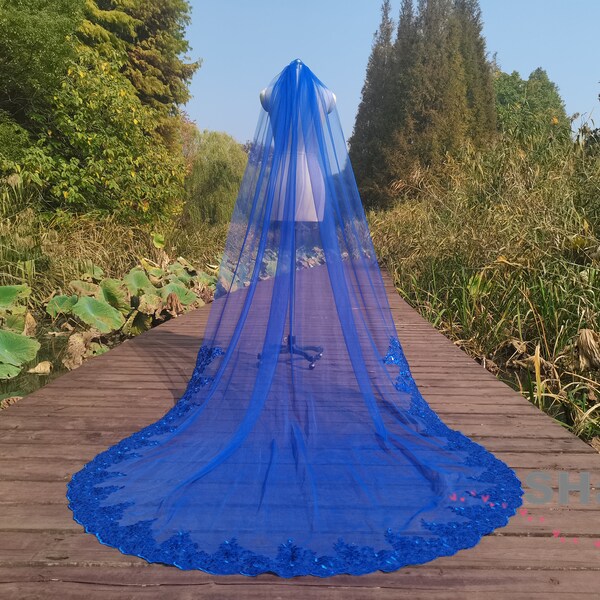 Royal Blue Wedding Veil - Etsy