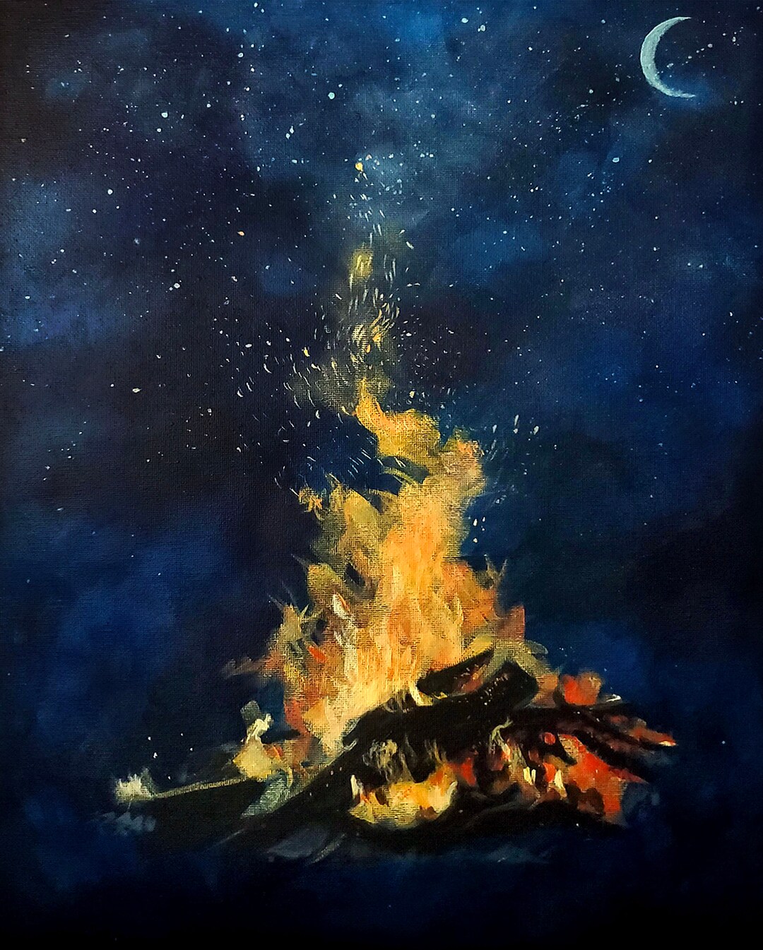 Campfire Print Photo Paper Poster With Border - Etsy