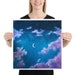 Cloudy Moonlight Sky Poster - Etsy